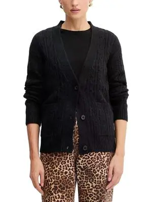 SILVIAN HEACH Valbuena Cable-knit Button Cardigan - Black
