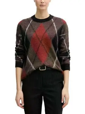Sisley Argyle Knitted Sweater - Brown