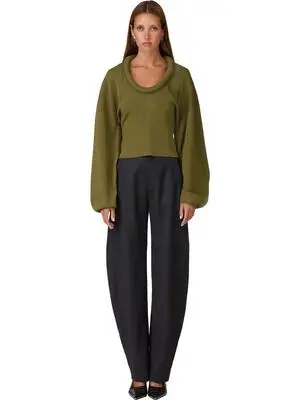 SAME Knit Barrel Sweater - Olive