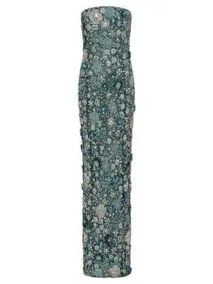 Rachel Gilbert Francesca Strapless Gown - Turquoise