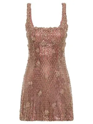 Rachel Gilbert Solana Mini Dress - Rose Gold