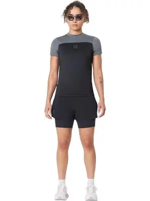 ASRV Aerosilver Upf50 Mock Neck Run Tee Black
