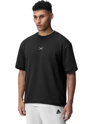 ASRV Herringbone Terry Oversized Cinch Tee - Black