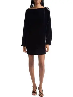 Versace Liquid Velvet Cocktail Dress - Dark Navy