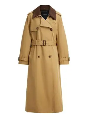 COACH Relaxed Trench With Suede Collar - Khaki