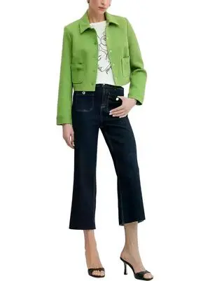 MORGAN Cropped Button-up Jacket - Green