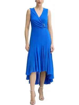 MORGAN V-neck Midi Dress - Blue