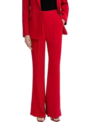 MORGAN Pleated Wide-leg Trousers - Red