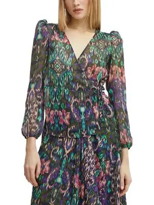 MORGAN Puff-sleeve Blouse - Green