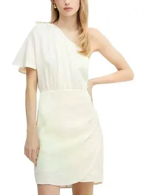 MORGAN One-shoulder Draped Mini Dress - Neutrals