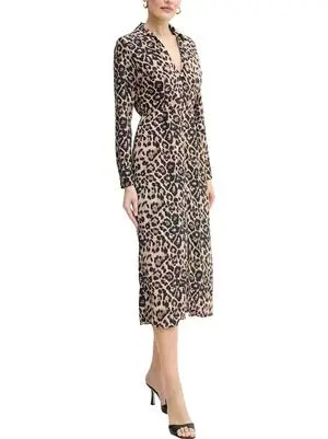 MORGAN Leopard-print Midi Dress
