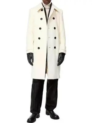Burberry Wool Blend Pea Coat Neutrals