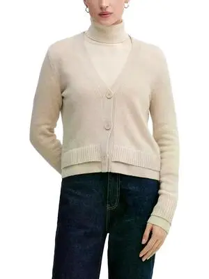 Sisley V-neck Cardigan - Neutrals