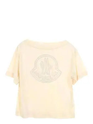 Moncler 2010s Logo Boat Neck T-shirt - Neutrals