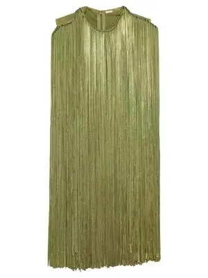 Cult Gaia Monica Fringe-embellished Mini Dress Green