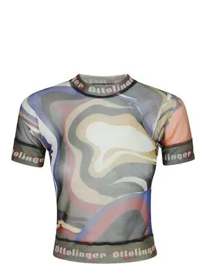 Ottolinger Psychedelic-print Mesh T-shirt - Neutrals
