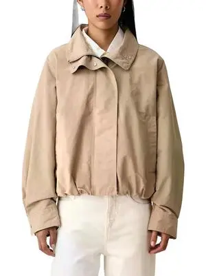 Marc O'polo High-neck Zip-up Bomber Jacket - Neutrals