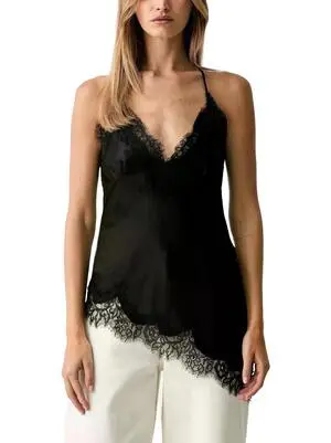 BARDOT Lace-trim Asymmetric Top