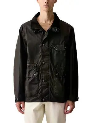 Barbour Corduroy-collar Waxed Jacket - Brown