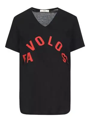 Fendi X Mirella Bentivoglio Archive Favoloso Slogan-print T-shirt Black