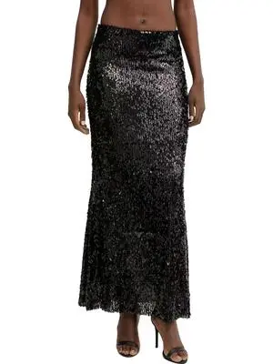 HAVEONE Sequin-embellished Maxi Skirt - Black