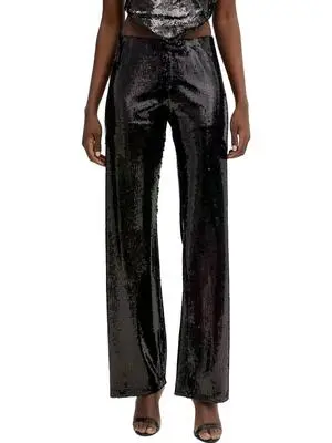 HAVEONE Sequin-embellished Trousers - Black