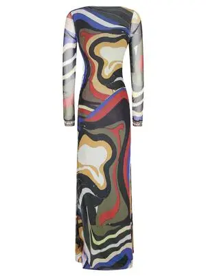 Ottolinger Psychedelic-print Maxi Dress - Black