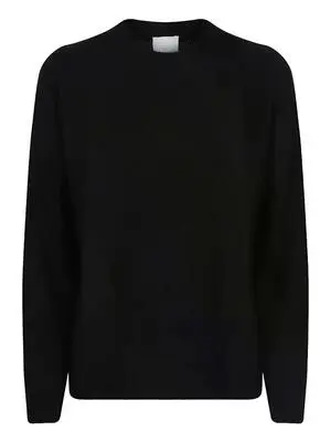 ALLUDE Crew-neck Cashmere Sweater - Black