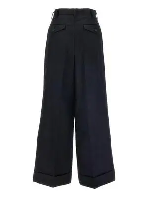 Junya Watanabe Pinstripe-pattern Pleated Trousers - Black