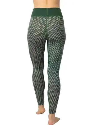 Kari Traa Pattern-mixed Panelled Base Layer Leggings - Green
