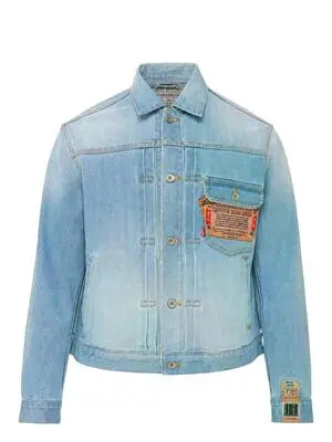 DOUBLET Zephyr Yarn Faded Denim Jacket - Blue
