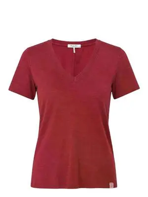 Rag & Bone Slub V-neck T-shirt Red