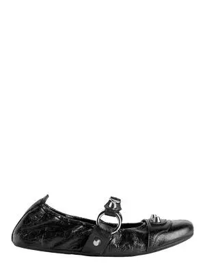 Balenciaga Arena Leather City Ballet Flats - Black