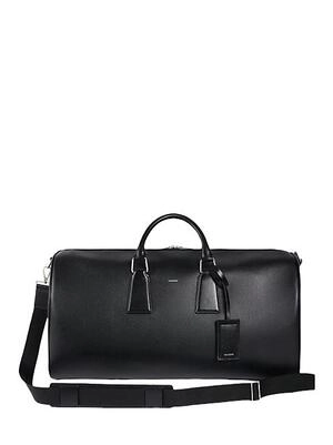 Sandro Brand-tab Leather Weekend Bag - Black