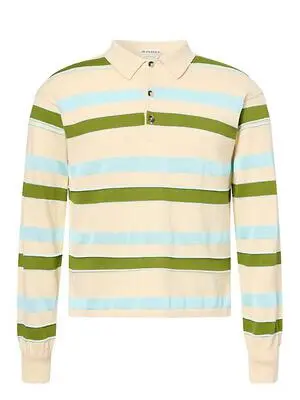 JW Anderson Striped Knitted Polo Shirt - Ivory