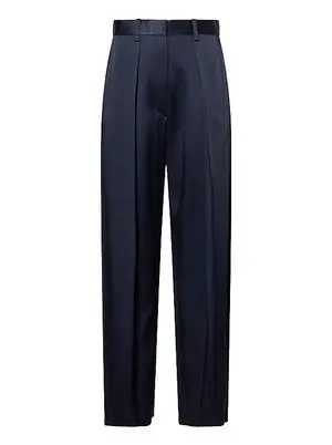Victoria Beckham Cecilia Crepe-back Satin Trousers - Midnight