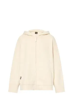SISTERS & SEEKERS Freckle Zip-up Knit Woven Hoody - Cream