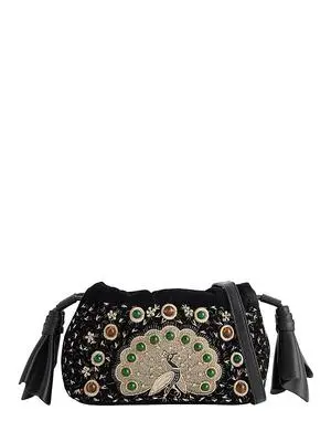 Zimmermann Cloud 91 Peacock Small Velvet Clutch - Black