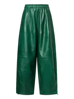 THE FRANKIE SHOP Oakdale Wide-leg Leather Trousers - Green
