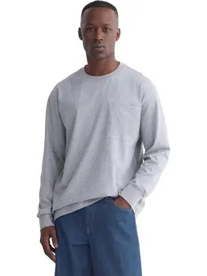 Everlane Forever Jersey Premium Long Sleeve Tshirt Heathered Grey