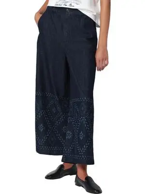 MAX MARA Dark Blue Wide-leg Jeans
