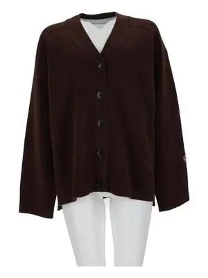 Tory Burch Tory Burch Women's Logo Wool Cardigan Brown