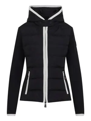 Moncler Zip-up Puffer Cardigan With Quilted Down-filled Warmth - Black