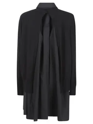 Sacai Poplin-cotton Knit Dress - Black