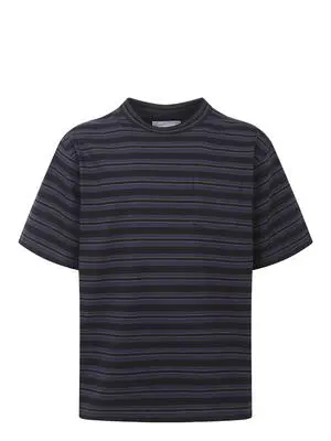 Sacai Sacai Horizontal Striped T-Shirt Black/navy