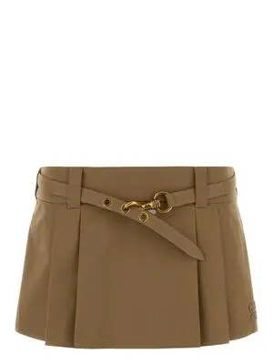 MIU MIU Miu Miu Camel Cotton Mini Skirt