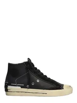 CRIME LONDON Distressed-effect High-top Sneakers - Black