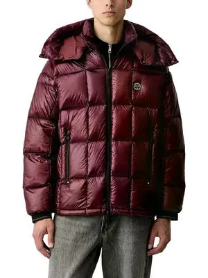 Armani Exchange Quilted Hooded Jacket - Red