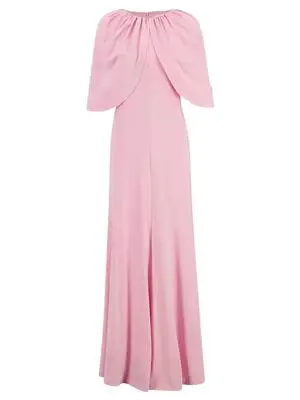 Roland Mouret Gathered Cape Maxi Dress - Pink