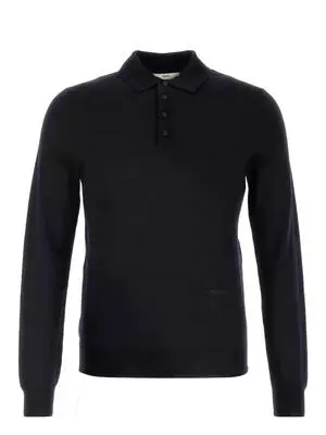 Fendi Long-sleeve Wool Polo Shirt - Blue